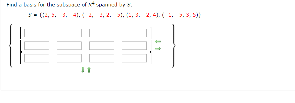 Solved Find a basis for the subspace of R4 spanned by S S = | Chegg.com