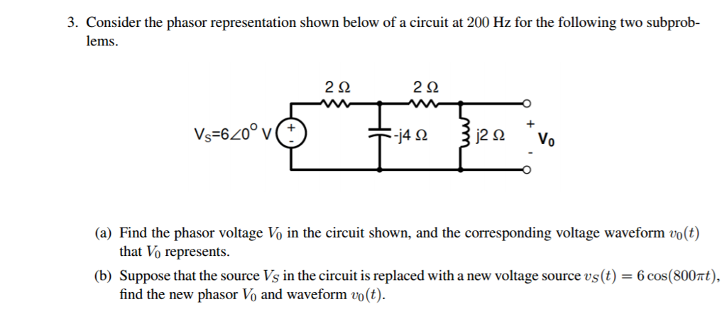 Solved Consider the phasor representation shown below of a | Chegg.com