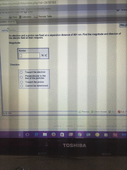 Solved An Electron And A Proton Are Fixed At A Separation