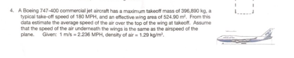 A Boeing 747-400 commercial jet aircraft has a | Chegg.com