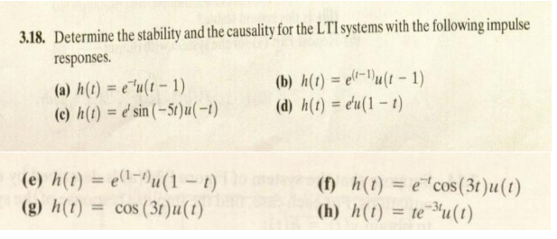 Solved Determine the stability and the causality for the LTI | Chegg.com