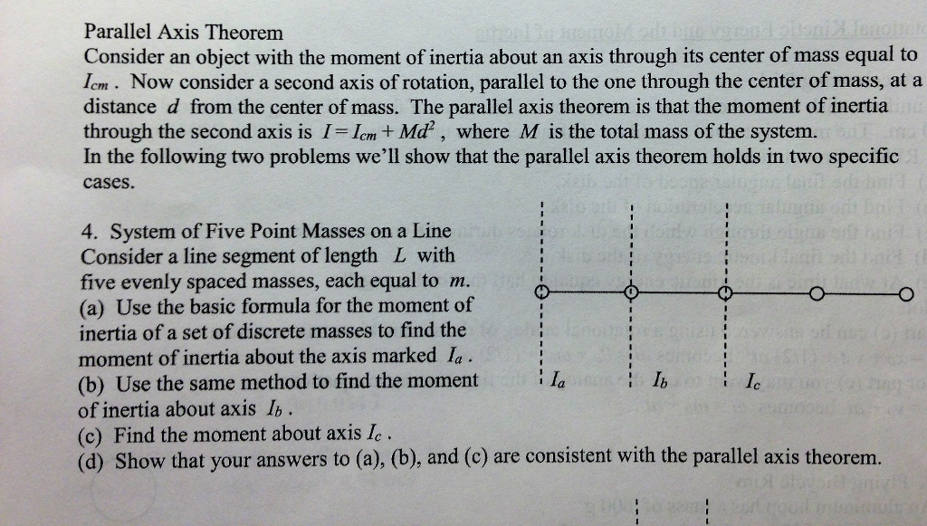 Solved Parallel Axis Theorem Consider an object with the | Chegg.com