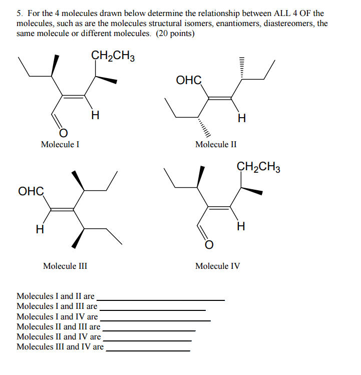Solved For the 4 molecules drawn below determine the | Chegg.com