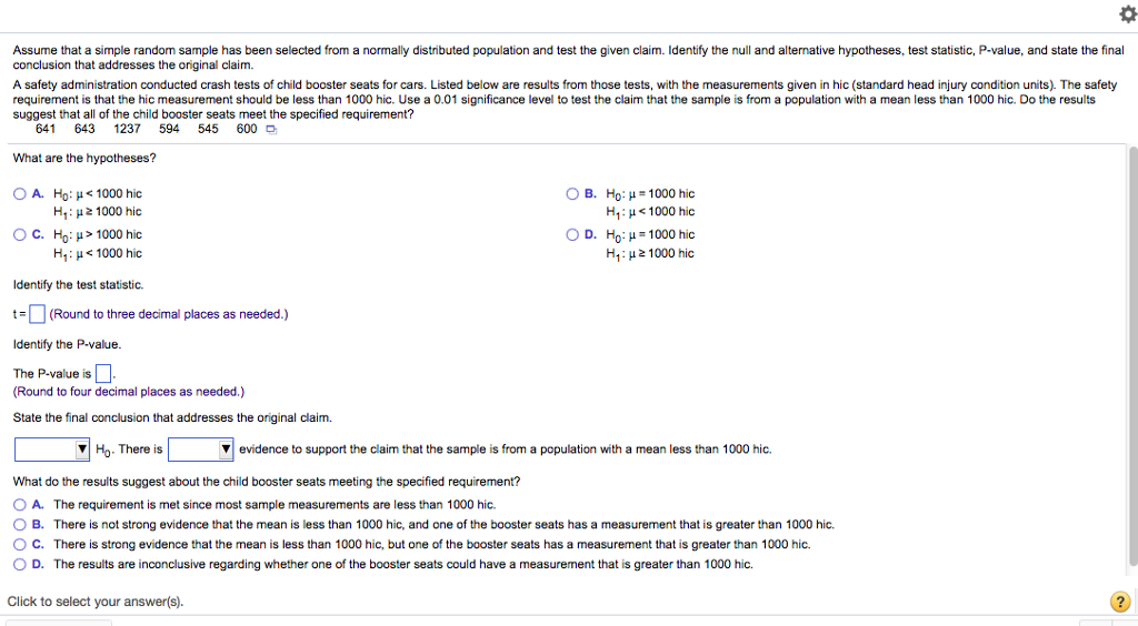 Solved Assume that a simple random sample has been selected | Chegg.com