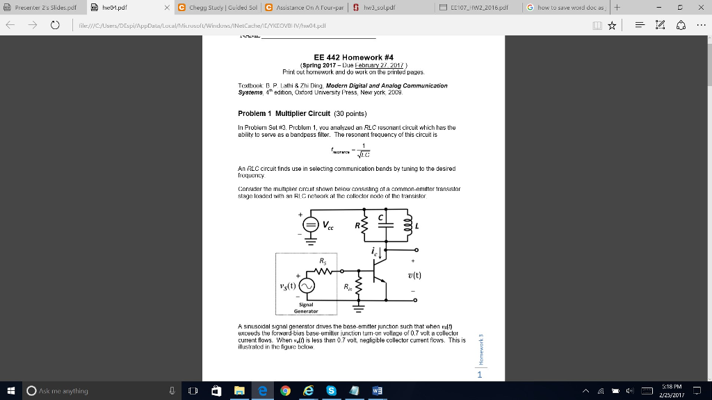 Solved Assistance on a four-part Engineering probelm | Chegg.com