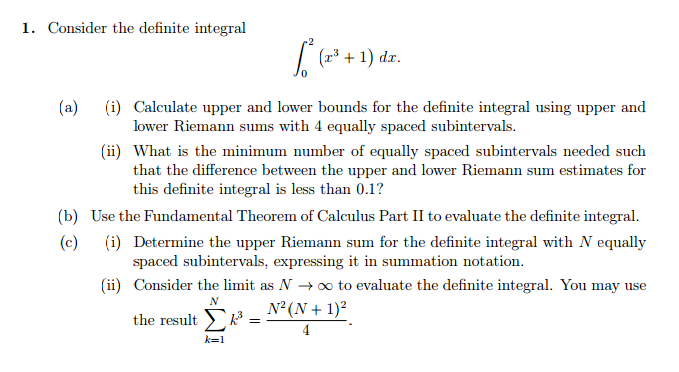 Solved Consider the definite integral integral^2_0 (x^3 + | Chegg.com