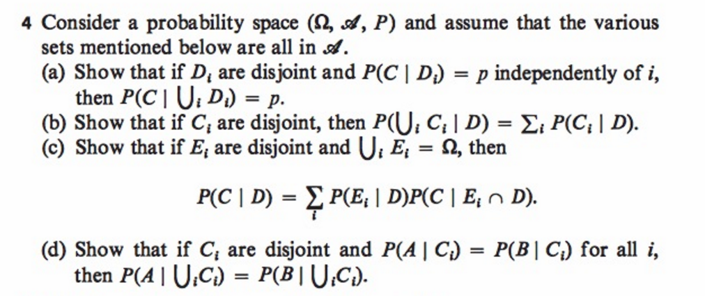 Solved Consider a probability space (Ohm, P) and assume that | Chegg.com