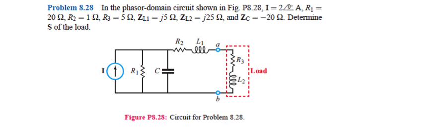 Solved In the phasor-domain circuit shown in Fig. P8.28, I = | Chegg.com