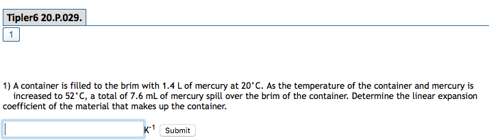 Solved A container is filled to the brim with 1.4 L of | Chegg.com