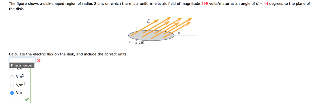 Solved The figure shows a disk-shaped region of radius 2 cm, | Chegg.com