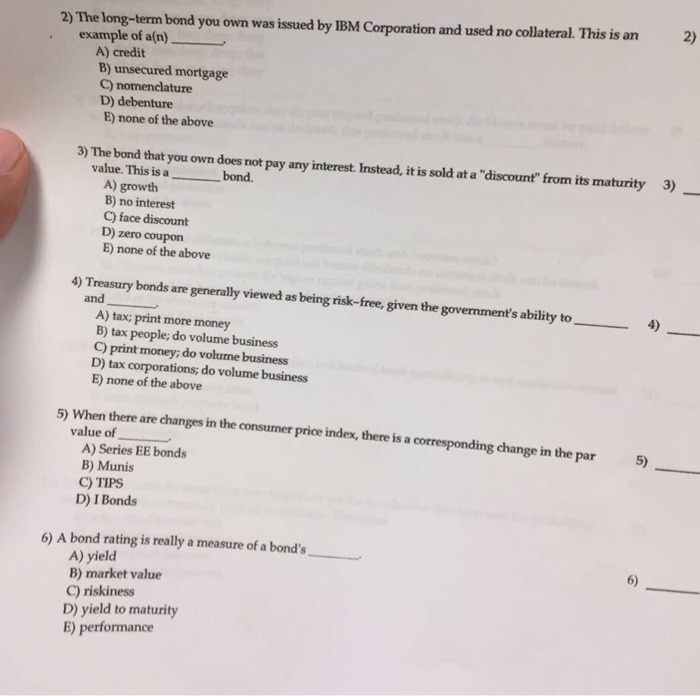 Solved The long-term bond you own was issued by IBM | Chegg.com