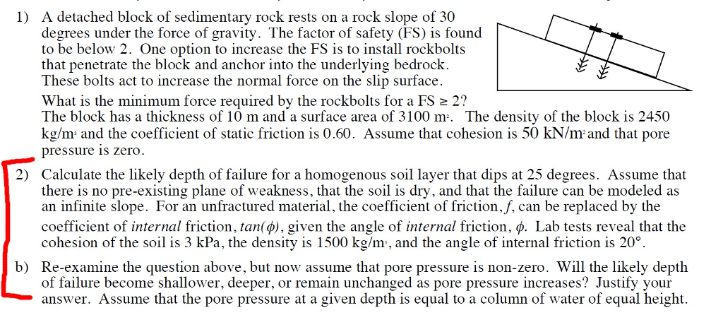 Solved A detached block of sedimentary rock rests on a rock | Chegg.com