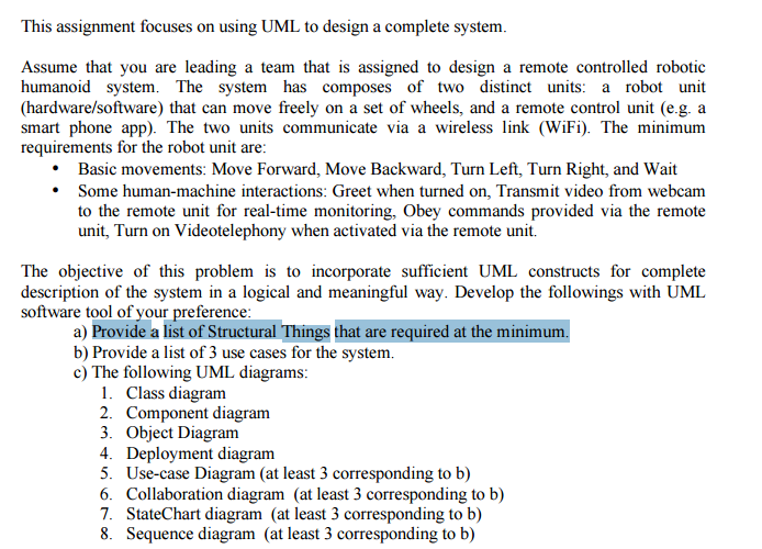 Solved This assignment focuses on using UML to design a | Chegg.com