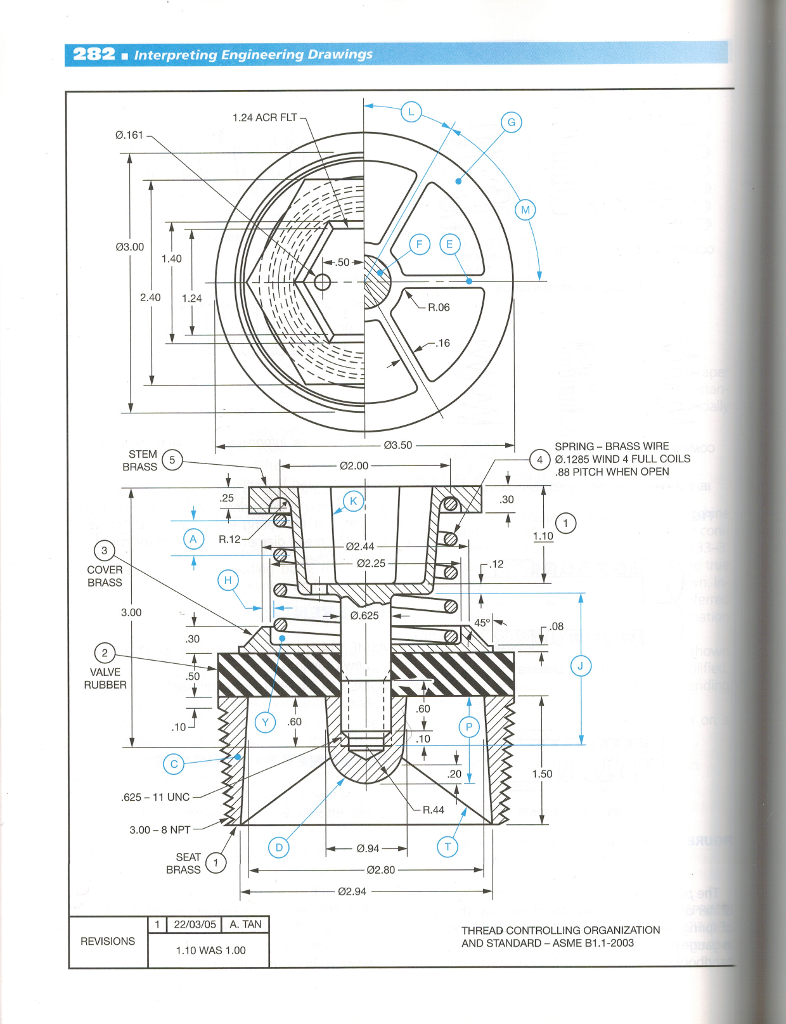 Solved ASSIGNMENT: 1. ON A 1.00 INCH GRID SHEET (.10 IN. | Chegg.com