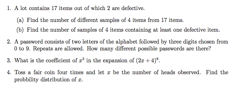 Solved A lot contains 17 items out of which 2 are defective. | Chegg.com