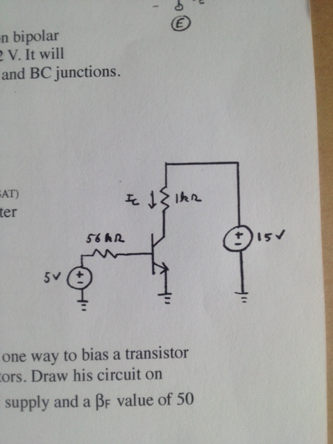 Solved For the transistor in this circuit, Vbe(on) = .7 V | Chegg.com
