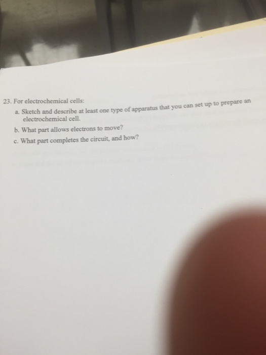 Solved For electrochemical cells: Sketch and describe at | Chegg.com