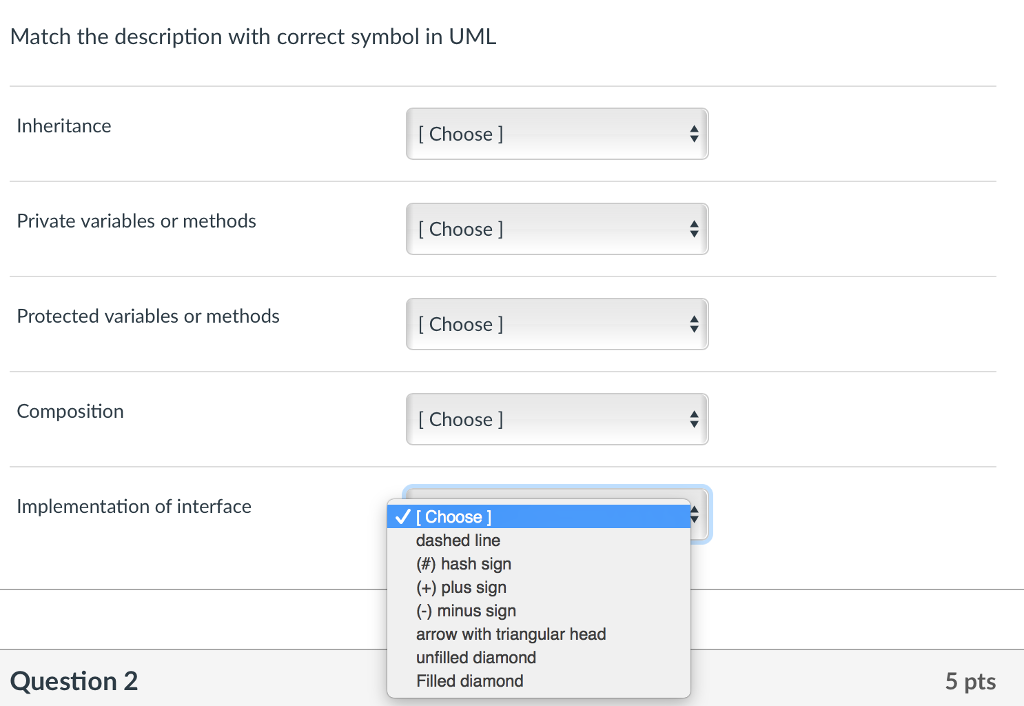 Solved Match the description with correct symbol in UML | Chegg.com