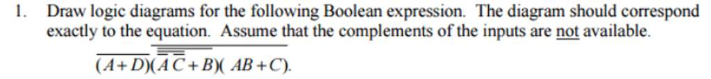 Solved Draw logic diagrams for the following Boolean | Chegg.com