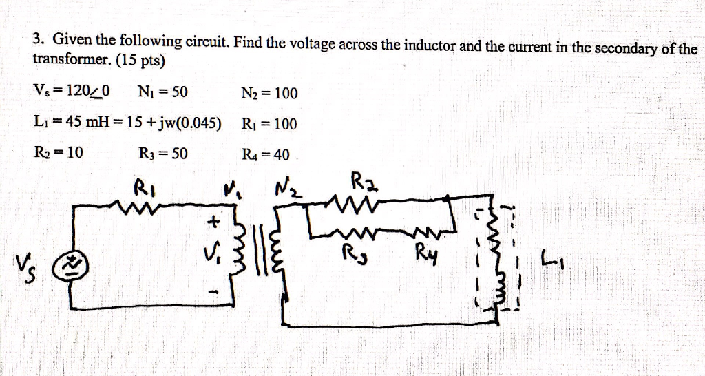 Solved Given the following circuit. Find the voltage across | Chegg.com