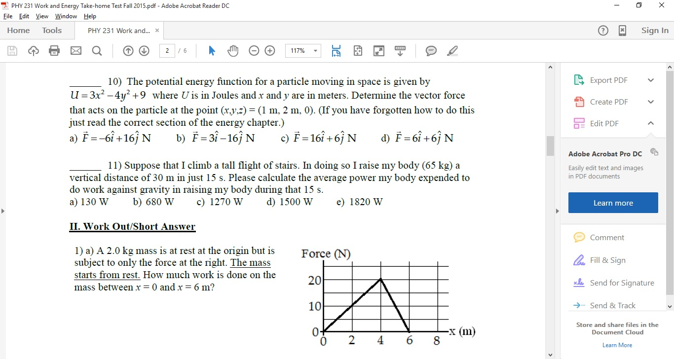 Solved The potential energy function for a particle moving | Chegg.com