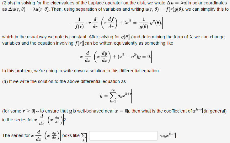 Solved In Solving For The Eigenvalues Of The Laplace