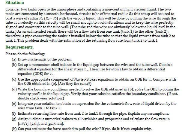 Solved Situation: Consider two tanks open to the atmosphere | Chegg.com