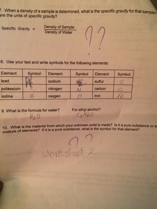 When a density of a sample is determined, what is the | Chegg.com
