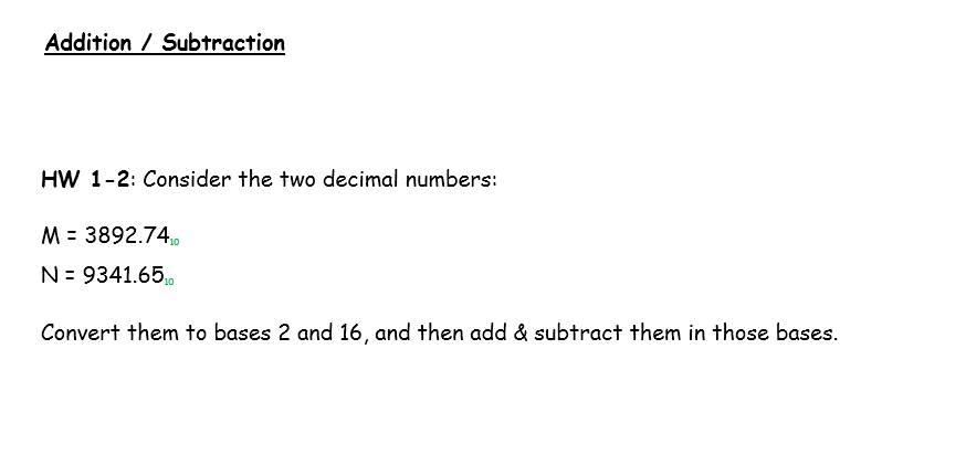 Solved Consider the two decimal numbers: M = 3892.74_10 N | Chegg.com