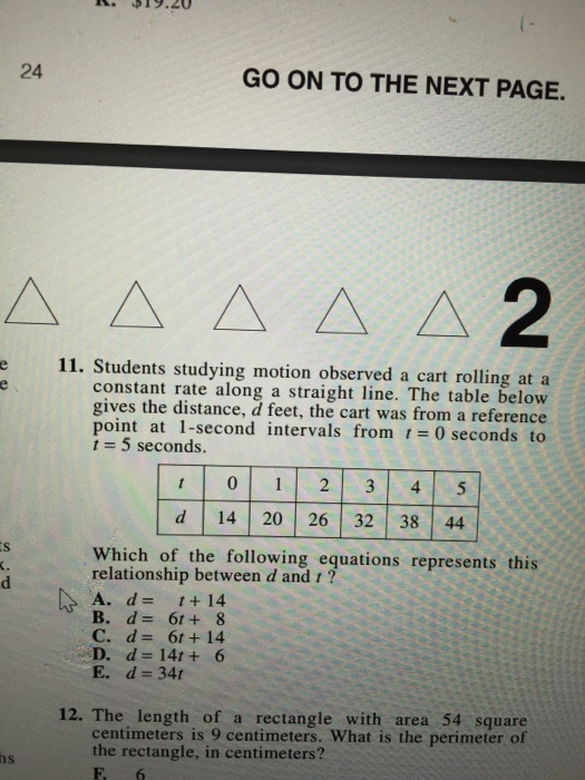 Solved Students studying motion observed a cart rolling at a | Chegg.com