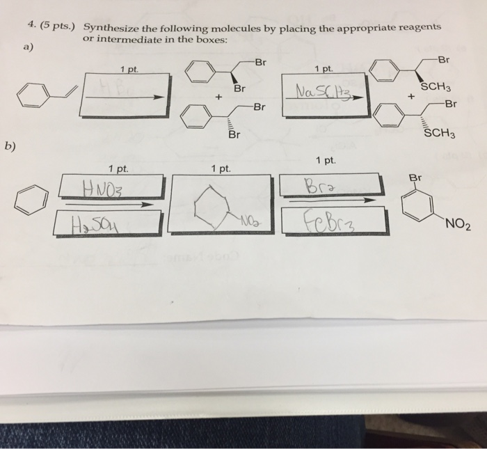 Solved Synthesize- the following molecules by placing the | Chegg.com
