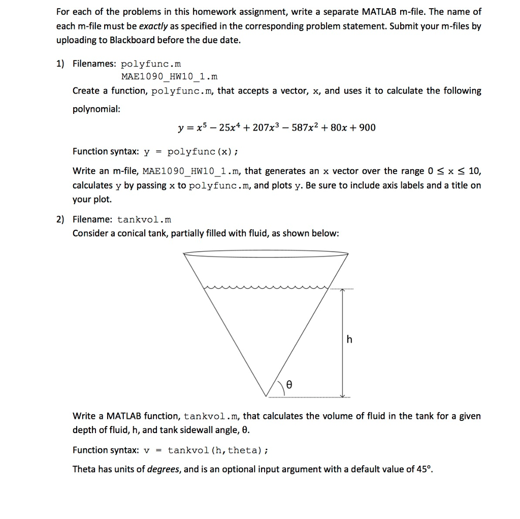 Solved For Each Of The Problems In This Homework Assignment