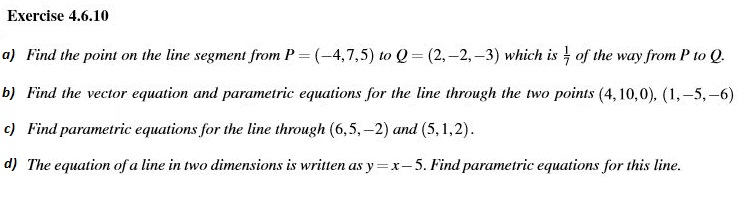 Solved Exercise 4.6.10 a) Find the point on the line segment | Chegg.com