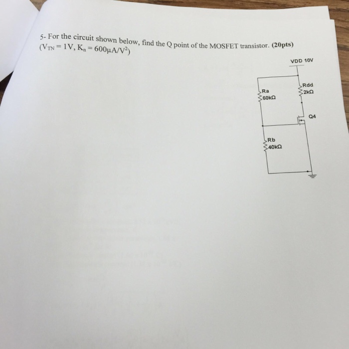 Solved For the circuit shown below, find the Q point of the | Chegg.com