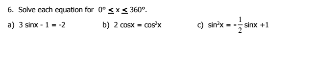 Solved Solve each equation for 0degree lessthanorequalto. x | Chegg.com