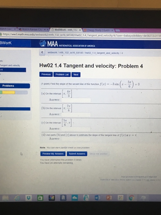 Solved Kansas CityXDWeBWork: mth 132 x | Chegg.com