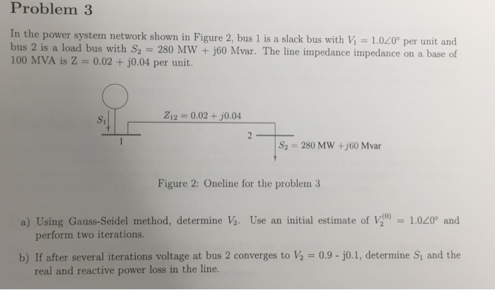 Solved In the power system network shown in Figure 2, bus 1 | Chegg.com