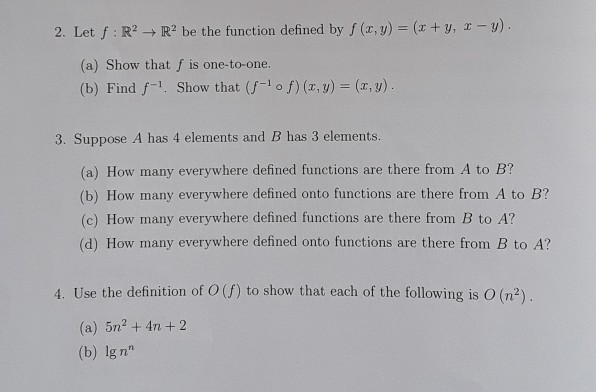 Solved 2. Let f : R2 R2 be the function defined by f | Chegg.com