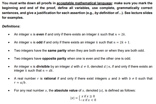 Solved You must write down all proofs in acceptable | Chegg.com