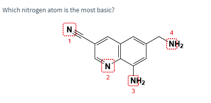 Solved Which nitrogen atom is the most basic? 4 NH2 2NH2 | Chegg.com