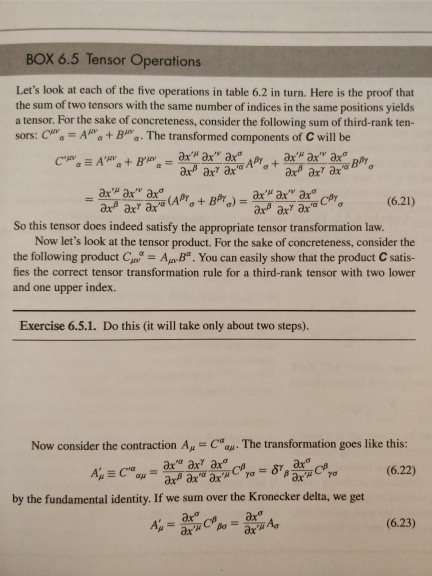 Solved BOX 6.5 Tensor Operations Let's look at each of the | Chegg.com