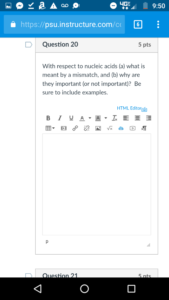 Solved https://psu.instructure.com/c Question 20 5 pts With | Chegg.com