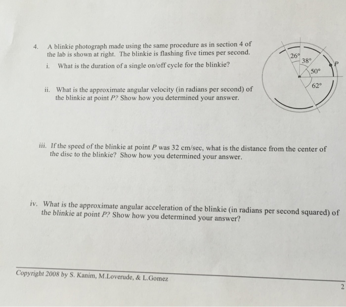 Solved A blinkie photograph made using the same procedure as | Chegg.com