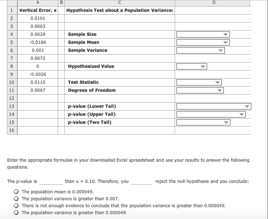 Solved 1 2 Vertical Error, x Hypothesis Test about a | Chegg.com