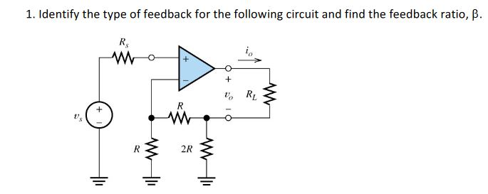 Solved I. Identify the type of feedback for the following | Chegg.com