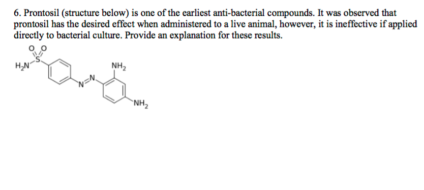 Prontosil (structure below) is one of the | Chegg.com