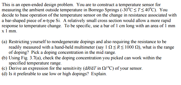Solved This is an open-ended design problem. You are to | Chegg.com Solved This is an open-ended design problem. You are to | Chegg.com