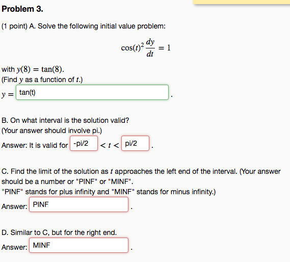 Solved A. Solve the following initial value problem: | Chegg.com