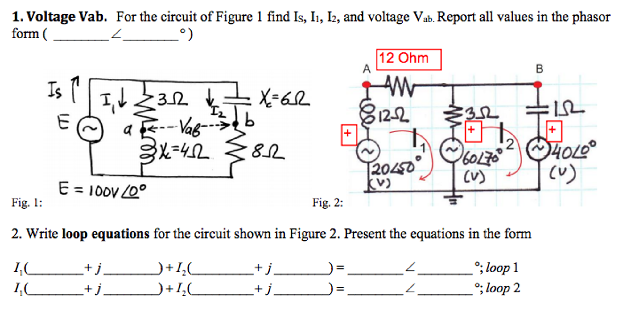 Solved Voltage Vab. For the circuit of Figure 1 find I_s, | Chegg.com
