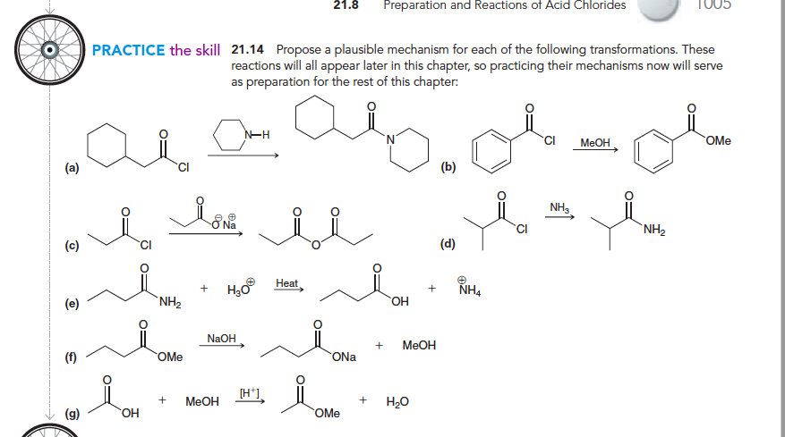 Solved 1005 21.8 Preparation and Reactions of Acid Chlorides | Chegg.com